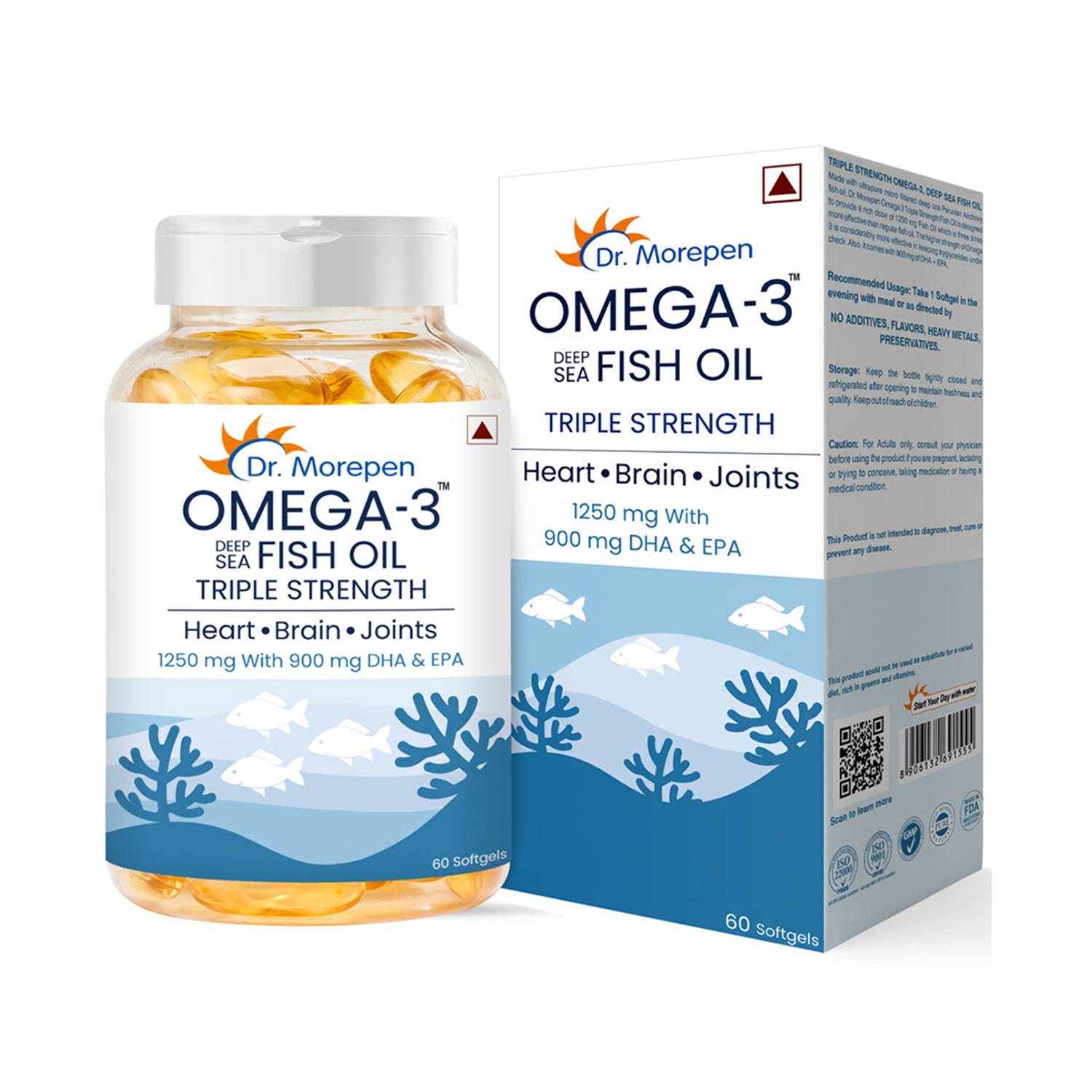 Dr Morepen Omega 3 Deep Sea Fish Oil Triple Strength (60 softgels) - Cureka - Online Health Care ...