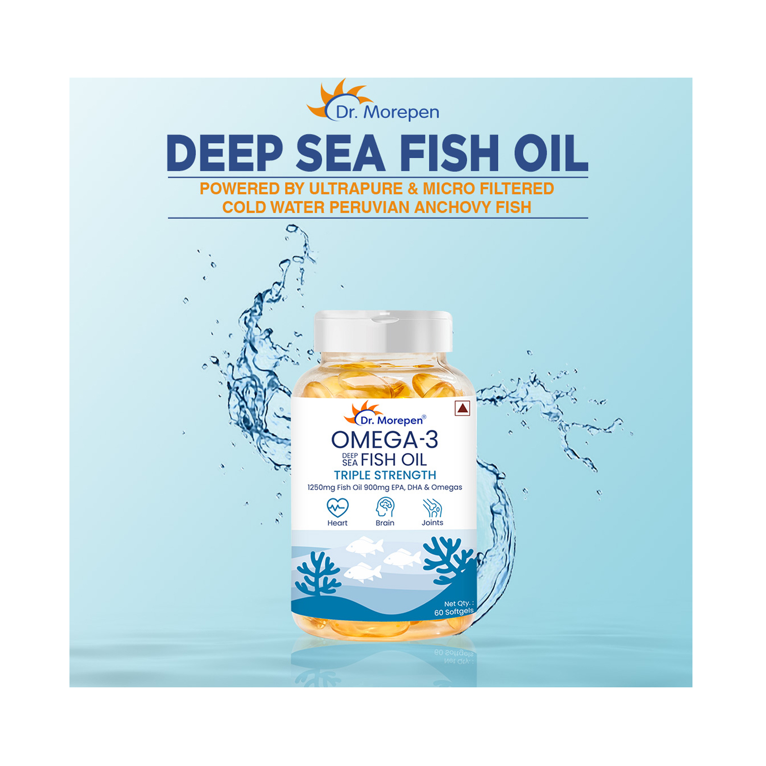 Dr Morepen Omega 3 Deep Sea Fish Oil Triple Strength (60 softgels) - Cureka - Online Health Care ...
