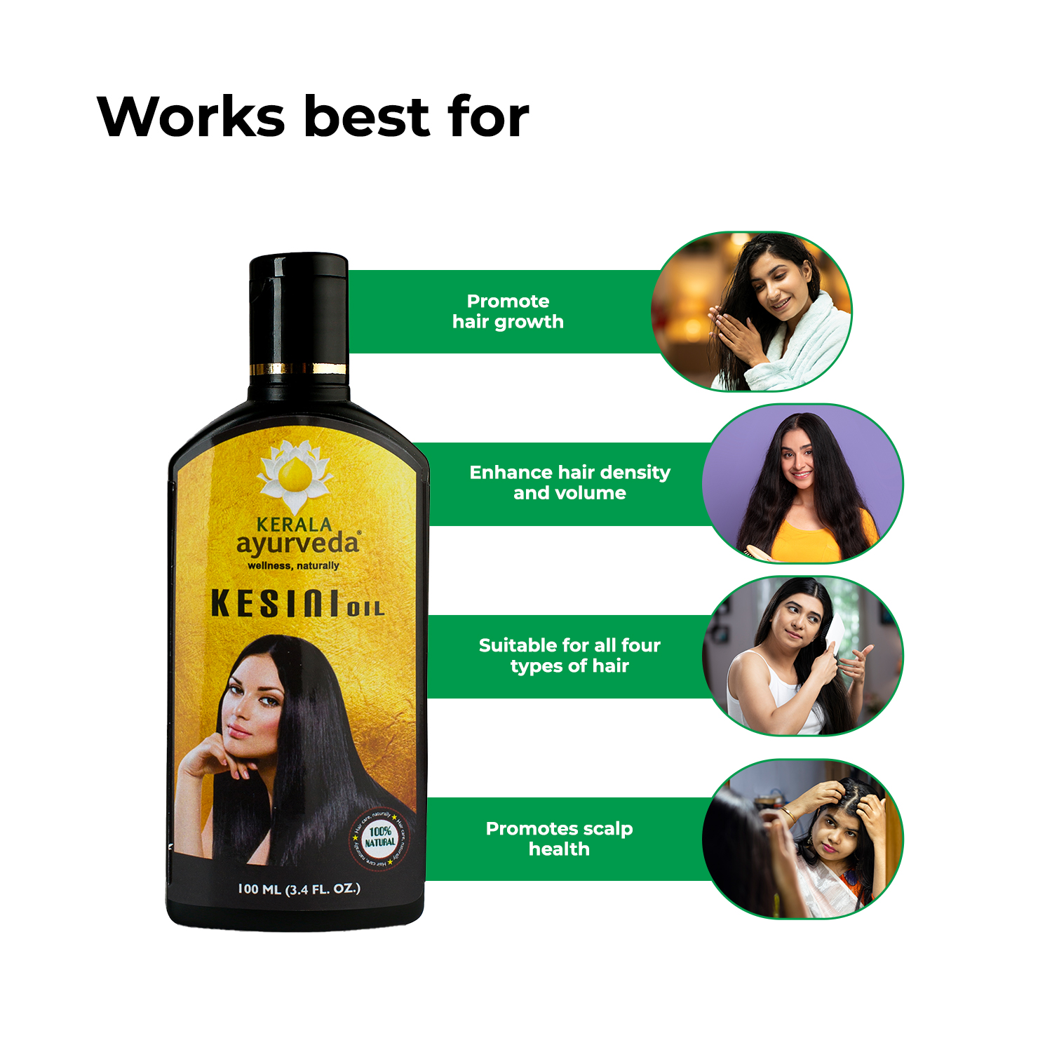 Kerala Ayurveda Kesini Hair Oil (100ml) - Cureka - Online Health Care Products Shop