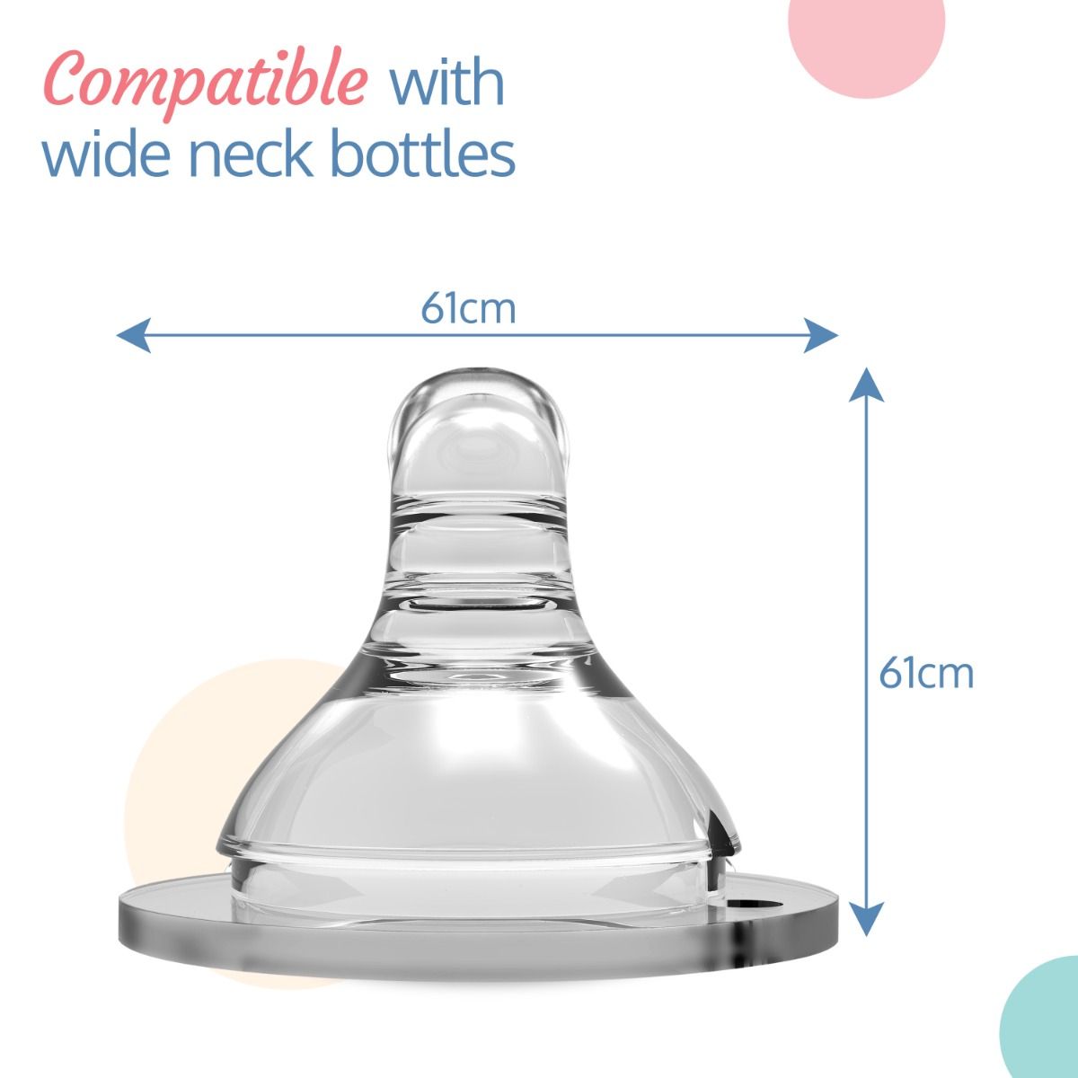 LuvLap Anti-Colic Natura Flo Teat/Nipple for Wide Neck Bottle (Slow Flow)