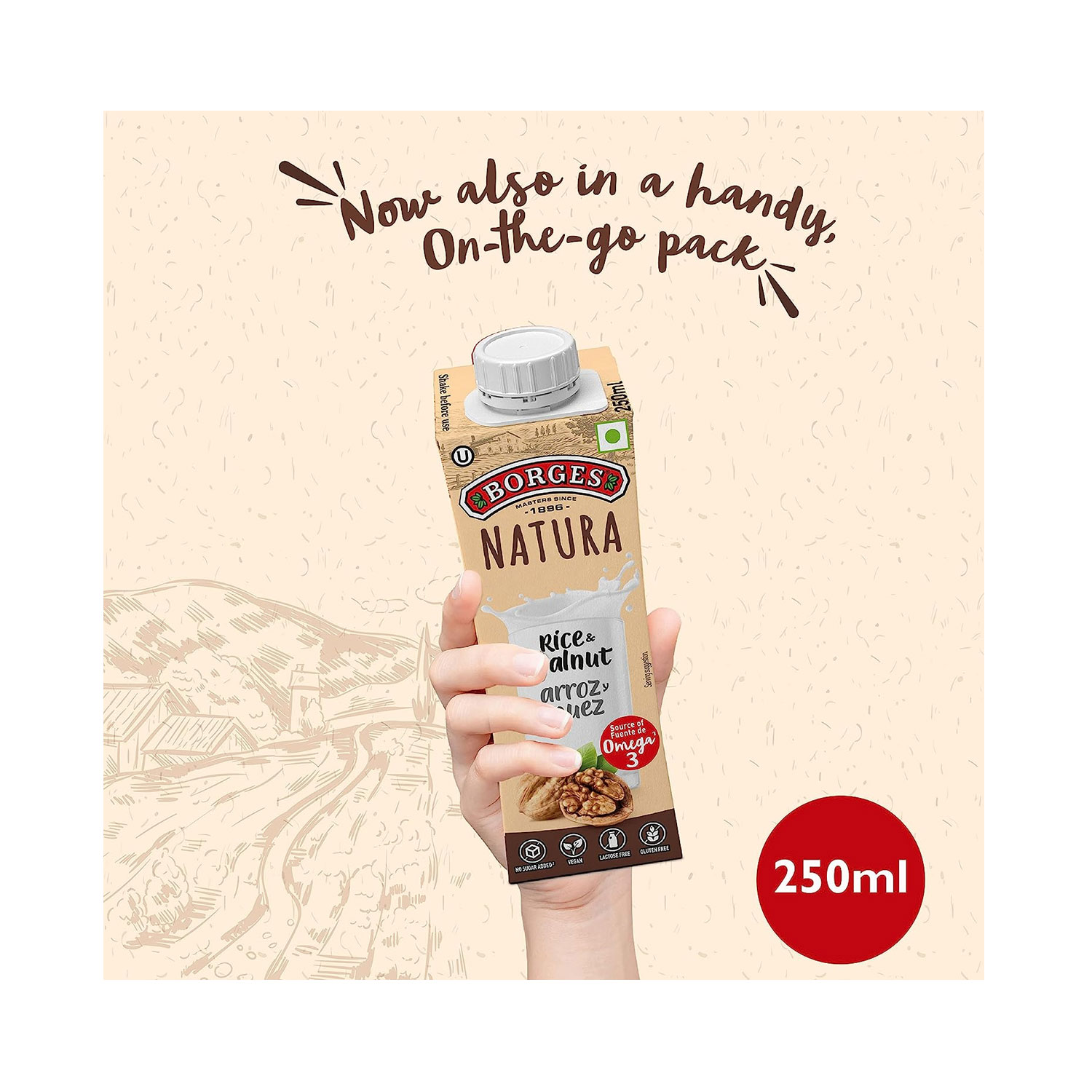 Borges Natura Rice and Walnut Drink 250ml - Cureka - Online Health Care ...